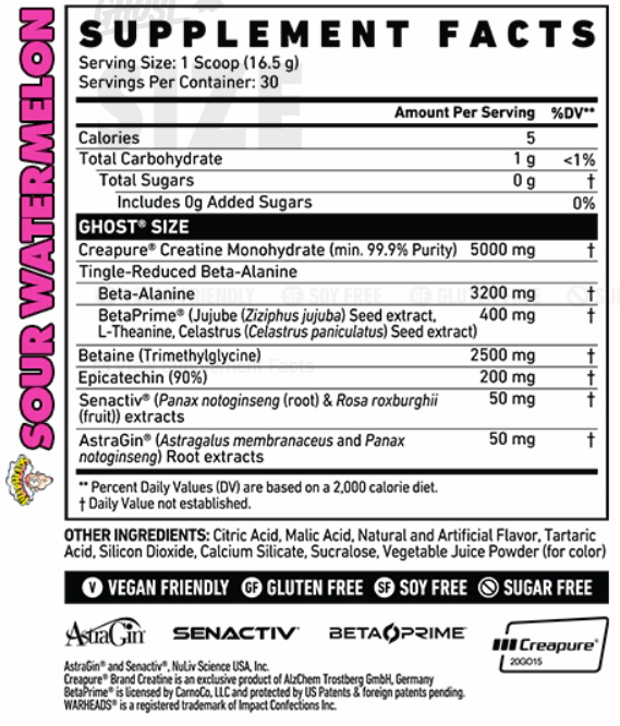 Ghost Size V2 30 Servings | Supplement King